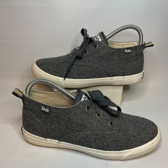 Keds | Shoes | Keds Womens Triumph Mid Wf5607 Gray Lace Up Wool ...